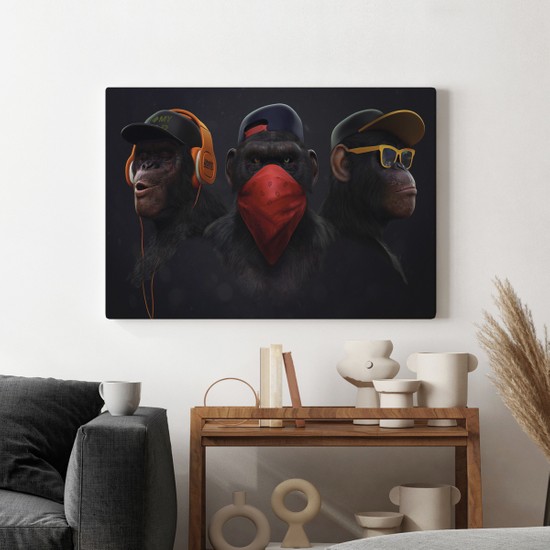 Lila Fil Lilafil Üç Maymun Tablosu ( Tek Parça ) Fiyatı