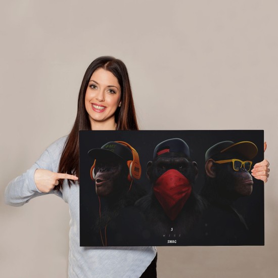 Lila Fil Lilafil Üç Maymun Tablosu ( Tek Parça ) Fiyatı