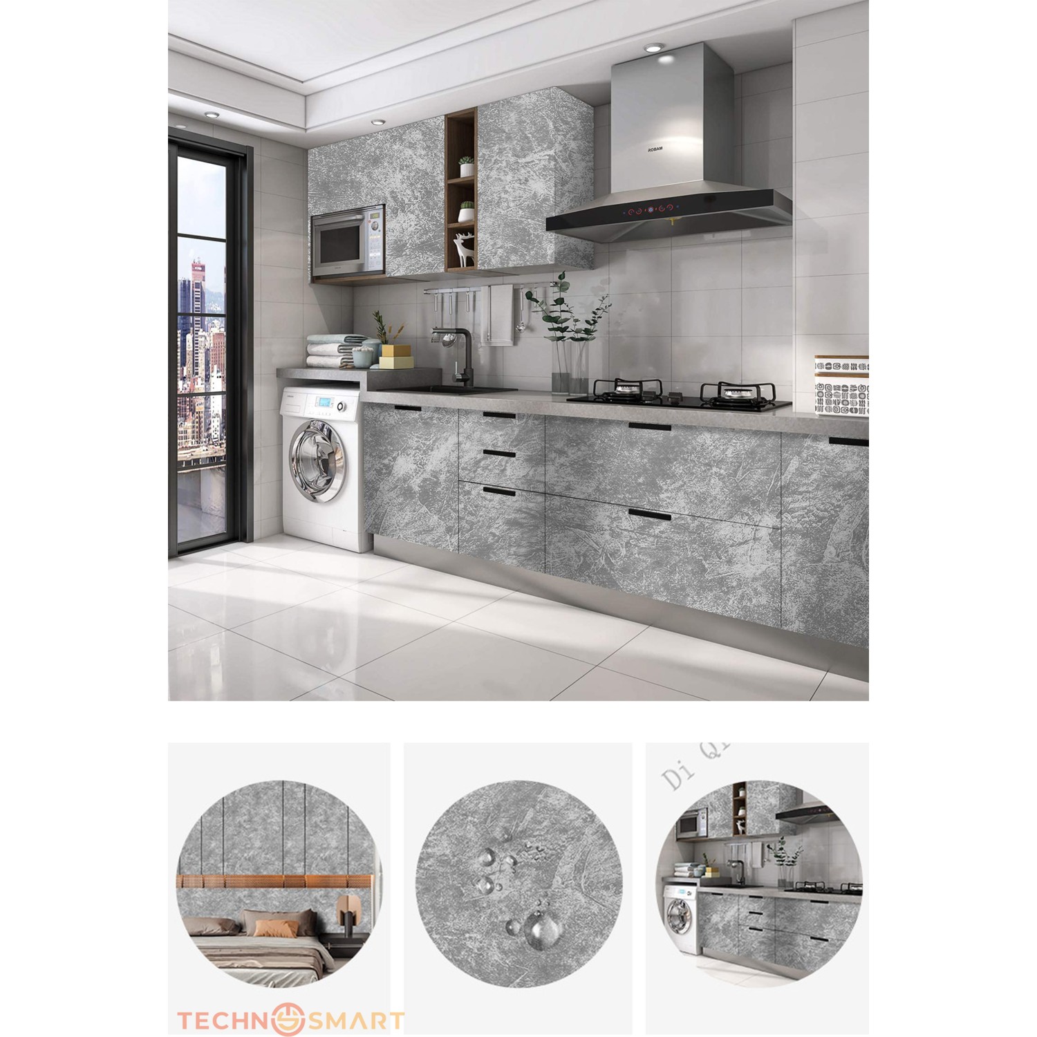 Technosmart 60 x 300 cm Gri Kendinden Yapışkanlı Duvar Fiyatı