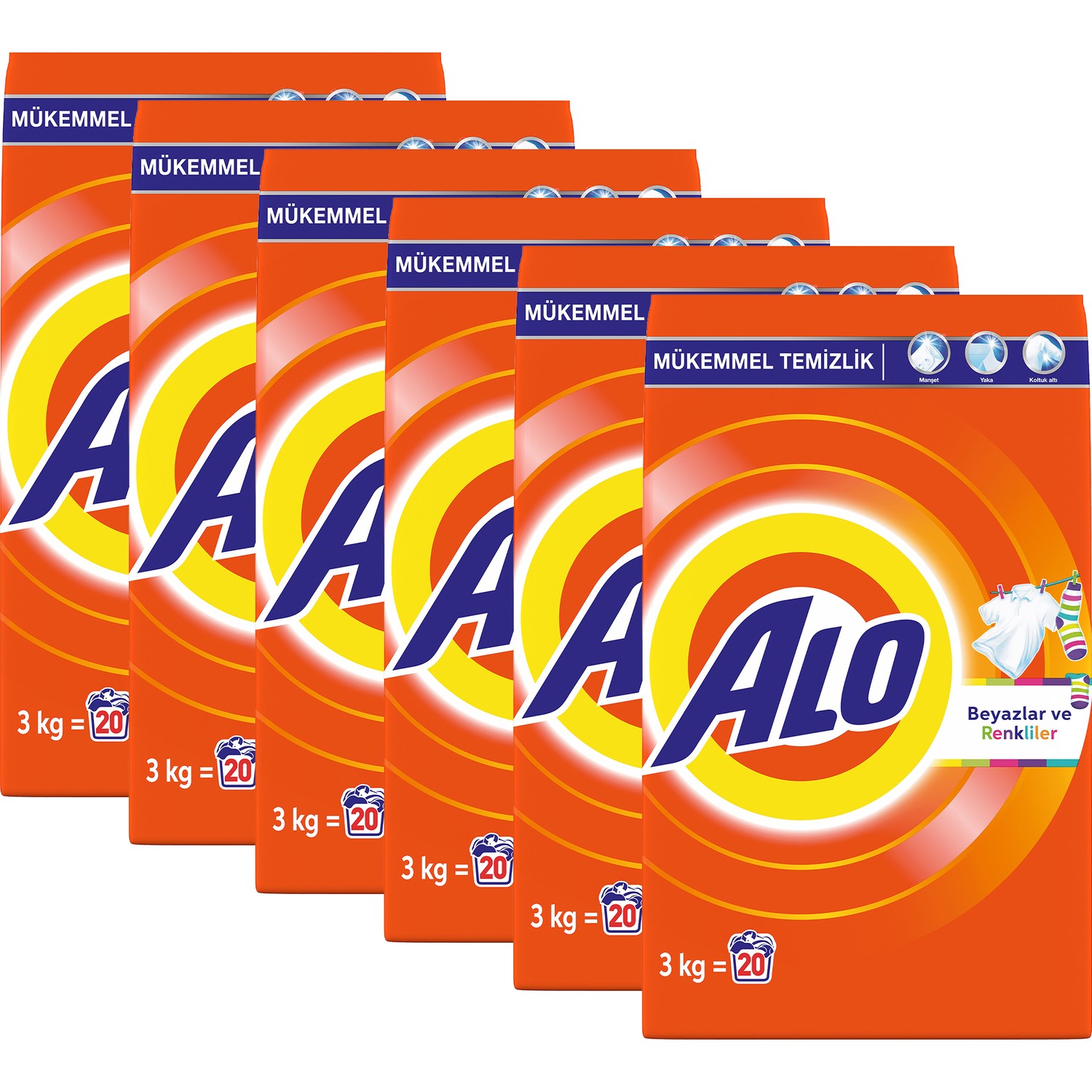 Alo 6 x 3 kg Toz Çamaşır Deterjanı Beyazlar ve Renkliler Fiyatı