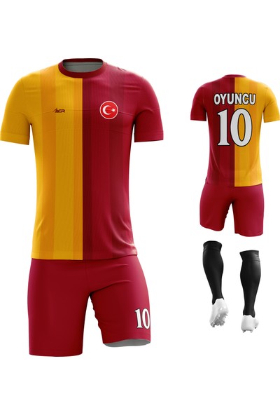 Acr Giyim - Sarı Kırmızı 19 - Kişiye Özel Futbol Forması Takımı