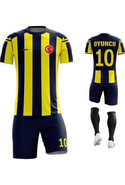 Acr Giyim - Sarı Lacivert 19 - Kişiye Özel Futbol Forması Takımı