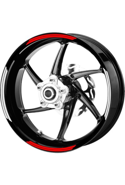Çınar Extreme Double Stripe Reflektif Kırmızı Beyaz Jant Şeridi Sticker Çınar Extreme Double Stripe Reflektif Kırmızı Beyaz Jant Şeridi Sticker
