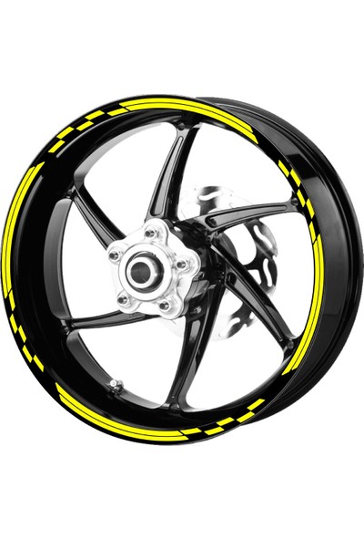 Çınar Extreme Yarış Bayraklı Floresan Sarı Jant Şeridi Sticker Çınar Extreme Yarış Bayraklı Floresan Sarı Jant Şeridi Sticker
