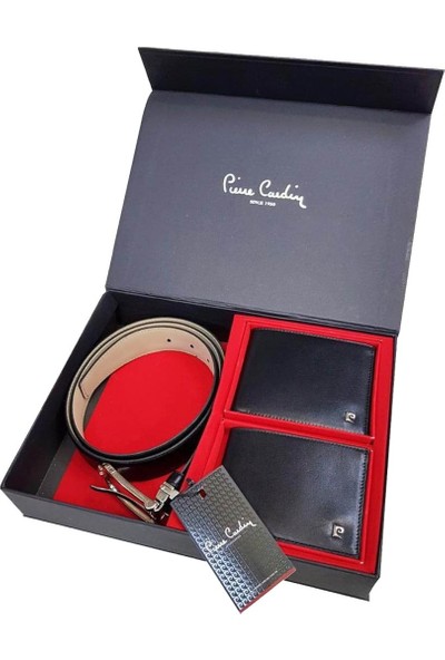 Pierre Cardin Deri Cüzdan Kemer Kartlık Üçlü Set
