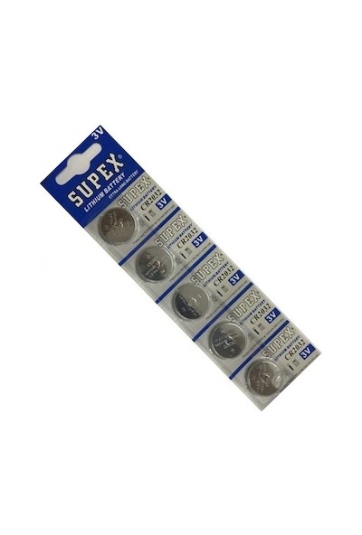 Supex CR2032 3V Tartı Terazi Baskül Pili 5'li Blister Supex CR2032 3V Tartı Terazi Baskül Pili 5'li Blister