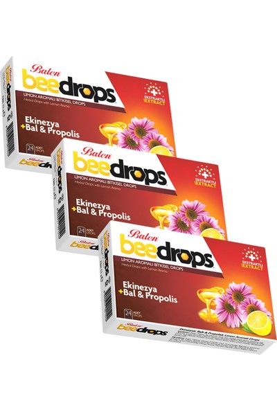 Balen Beedrops Ekinezya+Bal-Propolis Limon Aromalı 24 Drops x 3 Kutu Balen Beedrops Ekinezya+Bal-Propolis Limon Aromalı 24 Drops x 3 Kutu