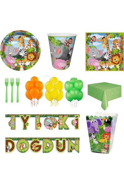 Gökçe Safari Sevimli Hayvanlar 16 Kişilik Doğum Günü Parti Seti Gökçe Safari Sevimli Hayvanlar 16 Kişilik Doğum Günü Parti Seti