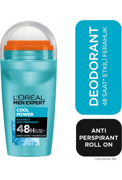 L'Oréal Paris Men Expert Cool Power Antı Perspırant Roll On 50ml L'Oréal Paris Men Expert Cool Power Antı Perspırant Roll On 50ml