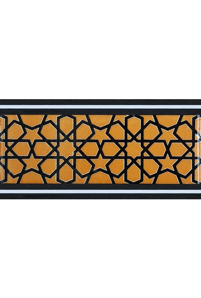 Armada Çini 10*20 cm Ks-72 Türkmen Yıldızı Desenli Çini Karo Seramik Bordür