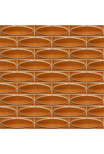 Armada Çini 7X21 cm Elips Karamel Desenli Çini Seramik Karo Armada Çini 7X21 cm Elips Karamel Desenli Çini Seramik Karo