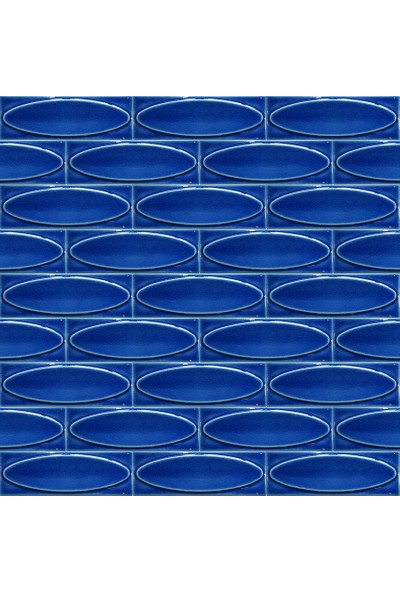 Armada Çini 7X21 cm Elips Kobalt Desenli Çini Seramik Karo Armada Çini 7X21 cm Elips Kobalt Desenli Çini Seramik Karo