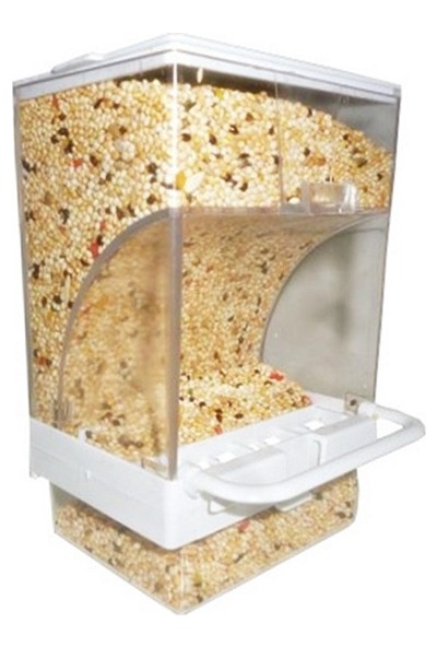 Garden Mix Akıllı Kuş Yemliği Taban Hazneli Beyaz (10 - 7,5) - 14,5 cm