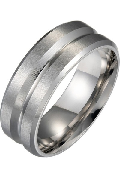 Chavin Mat Gri Bayan Erkek Çelik Yüzük dp50by Chavin Mat Gri Bayan Erkek Çelik Yüzük dp50by
