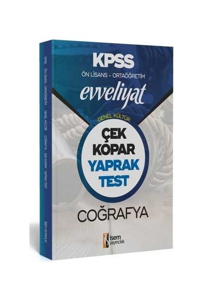 İsem Yayıncılık 2020 Evveliyat Kpss Genel Kültür Ortaöğretim Ön Lisans Coğrafya Çek Kopar Yaprak Test İsem Yayıncılık 2020 Evveliyat Kpss Genel Kültür Ortaöğretim Ön Lisans Coğrafya Çek Kopar Yaprak Test