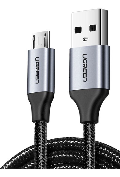 Ugreen Örgülü Micro USB Data ve Şarj Kablosu Siyah 1.5 Metre Ugreen Örgülü Micro USB Data ve Şarj Kablosu Siyah 1.5 Metre