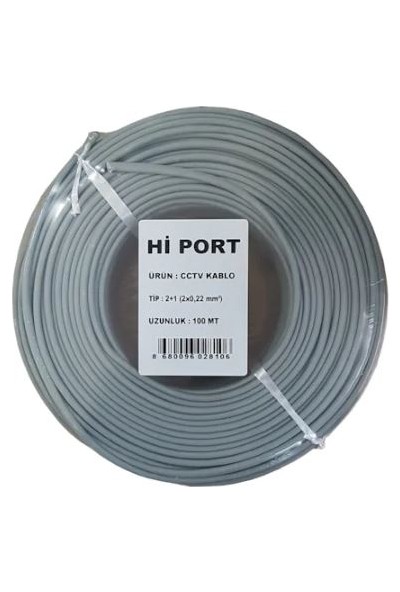 Hi Port 2+1 2x0.22 Folyolu Lüks 100M Cctv Kamera Kablosu Hi Port 2+1 2x0.22 Folyolu Lüks 100M Cctv Kamera Kablosu