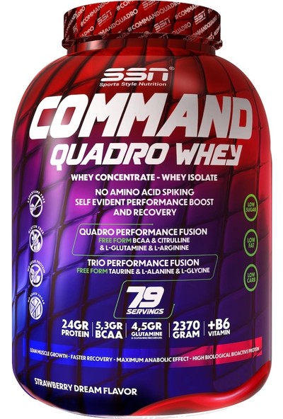 Ssn Command Quadro Whey Protein 2370 gr Çilek Ssn Command Quadro Whey Protein 2370 gr Çilek