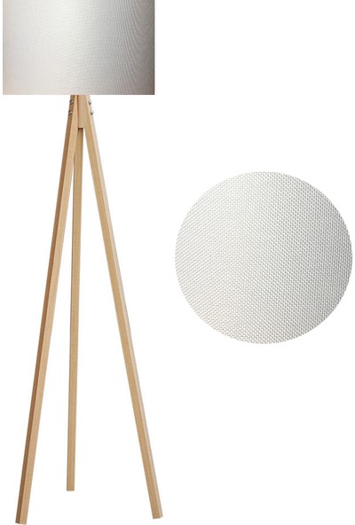 Karino Deco 3 Ayaklı Kumaş Lambader Koyu Krem Başlık Naturel Ayak Karino Deco 3 Ayaklı Kumaş Lambader Koyu Krem Başlık Naturel Ayak