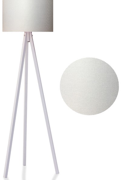 Karino Deco 3 Ayaklı Kumaş Lambader Krem Başlık Beyaz Ayak Karino Deco 3 Ayaklı Kumaş Lambader Krem Başlık Beyaz Ayak