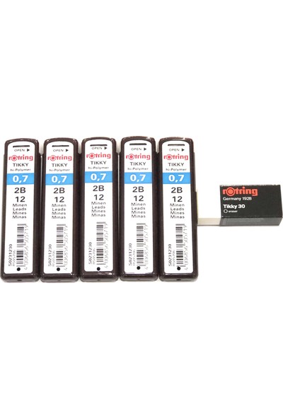 Rotring Tikky 0.7 Uç 5'li + Tikky Silgi Rotring Tikky 0.7 Uç 5'li + Tikky Silgi