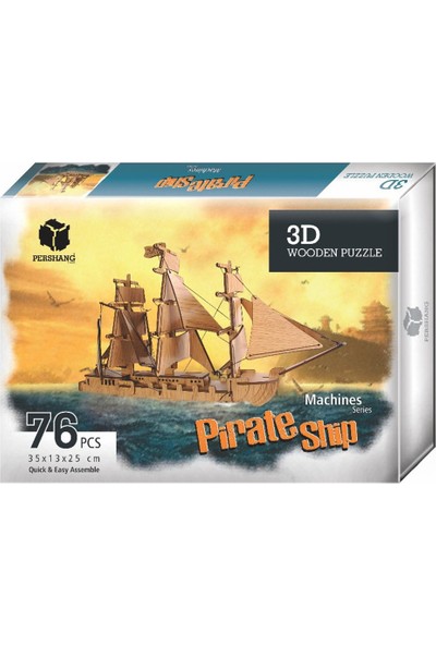 Pershang Korsan Gemisi 76 Parça 3D Ahşap Puzzle Pershang Korsan Gemisi 76 Parça 3D Ahşap Puzzle