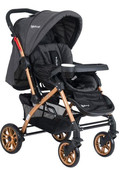Baby Force Secret Gold Çift Yönlü Bebek Arabası Siyah Baby Force Secret Gold Çift Yönlü Bebek Arabası Siyah