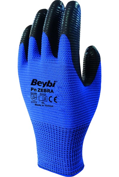 Beybi Pn Zebra 12 Çift Mavi Nitril İş Eldiveni Beybi Pn Zebra 12 Çift Mavi Nitril İş Eldiveni