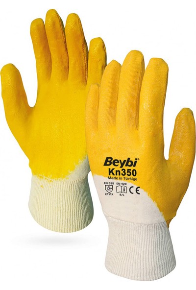 Beybi KN350 12 Çift Sarı Nitril İş Eldiveni