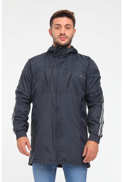 Haşema Cep Detaylı Gri Erkek Yağmurluk