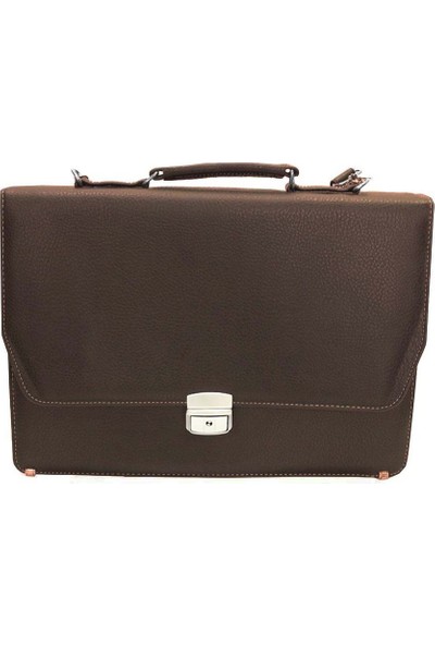 Lüx Çanta Bölmeli Deri Evrak Çantası Kahverengi