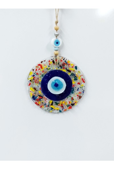 Sü-Me Renkli Nazar Boncuğu 13 cm Duvar Süsü Hediye Nazarlık El Işi