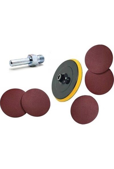 Sinka Cırt Taban 115 mm Beşli 80 Kum Zımpara Matkap Aparat Seti Sinka Cırt Taban 115 mm Beşli 80 Kum Zımpara Matkap Aparat Seti