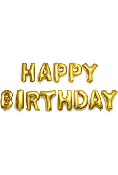 PartiPan Happy Birthday Yazılı Harf Folyo Balon 40 cm Gold PartiPan Happy Birthday Yazılı Harf Folyo Balon 40 cm Gold