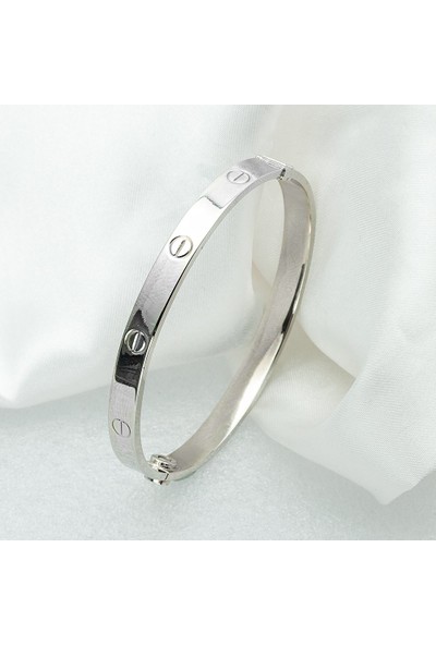 Bilezikci Vidalı 14 Ayar Beyaz Altın Kilitli Bilezik Bilezikci Vidalı 14 Ayar Beyaz Altın Kilitli Bilezik