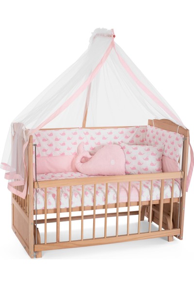 Heyner Ahşap Organik Beşik Anne Yanı Beşik 3 Kademeli Lüx Bebek Beşiği 60 x 120 cm - Pembe Balina Uyku Setli & Soft Yataklı Heyner Ahşap Organik Beşik Anne Yanı Beşik 3 Kademeli Lüx Bebek Beşiği 60 x 120 cm - Pembe Balina Uyku Setli & Soft Yataklı