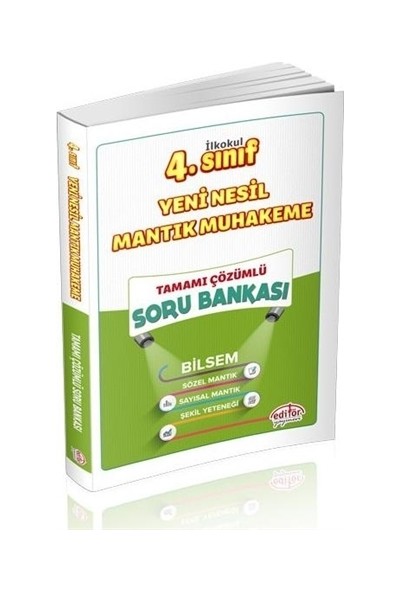 Editör Yayınları 4. Sınıf BİLSEM Yeni Nesil Mantık Muhakeme Yeteneği Soru Bankası Editör Yayınları 4. Sınıf BİLSEM Yeni Nesil Mantık Muhakeme Yeteneği Soru Bankası