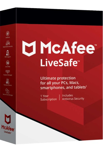 McAfee Livesafe 2019 1 Yıl 10 Kullanıcı Antivirüs McAfee Livesafe 2019 1 Yıl 10 Kullanıcı Antivirüs