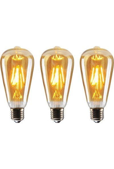 Osaka Edison ST64 Flamanlı Dekoratif Rustik 4W LED Ampul 3'lü Osaka Edison ST64 Flamanlı Dekoratif Rustik 4W LED Ampul 3'lü