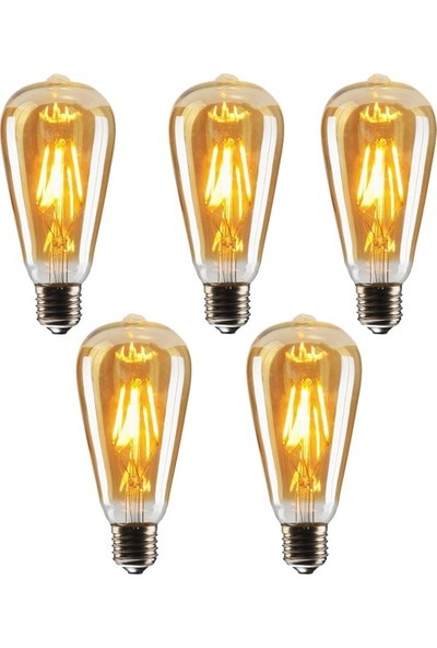 Osaka Edison ST64 Flamanlı Dekoratif Rustik 4W LED Ampul 5'li Osaka Edison ST64 Flamanlı Dekoratif Rustik 4W LED Ampul 5'li