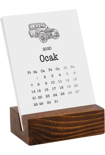 Bialdım Araba Tasarımlı Masa Takvimi 2020