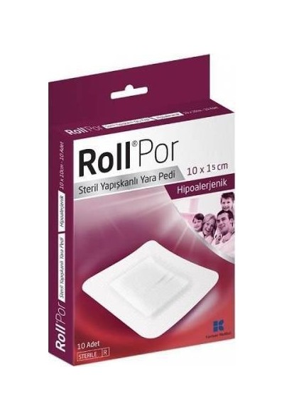 Roll Por 10 x 15 - Steril - Yapışkanlı Yara Pedi - 10 Adet Roll Por 10 x 15 - Steril - Yapışkanlı Yara Pedi - 10 Adet