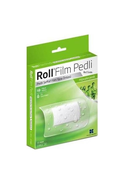 Roll Film Pedli 8 x 15 Su Geçirmez - Yara Sargısı - Hipoalerjenik - 10 Adet Roll Film Pedli 8 x 15 Su Geçirmez - Yara Sargısı - Hipoalerjenik - 10 Adet