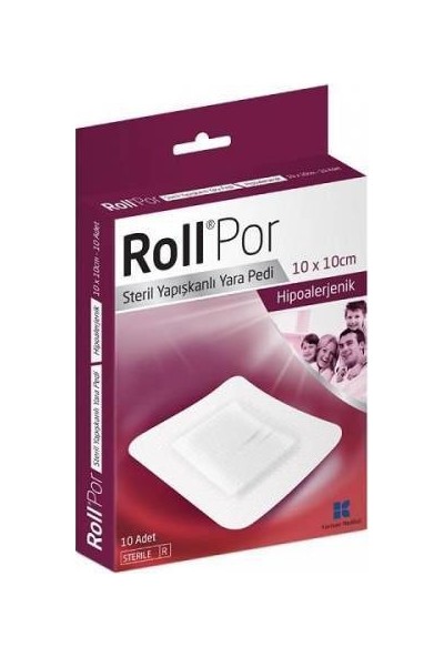 Roll Por 10 x 10 - Steril - Yapışkanlı Yara Pedi - 10 Adet