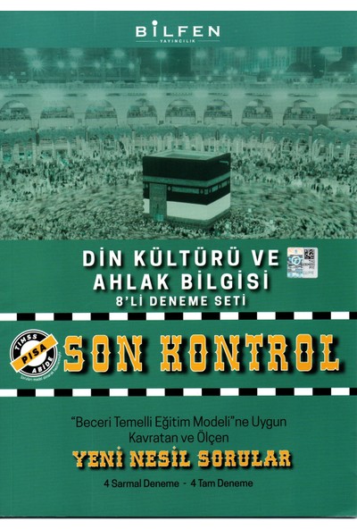 Bilfen Yayıncılık 8.Sınıf Din Kültürü Ve Ahlak Bilgisi Son Kontrol 8'Li Deneme