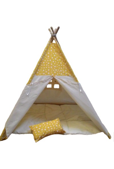 Altev Ahşap Yıldızlı Çoçuk Çadırı - Sarı