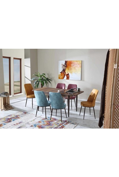 Stoker Hera Yemek Takımı 6 Sandalyeli Açılır Masalı Stoker Hera Yemek Takımı 6 Sandalyeli Açılır Masalı