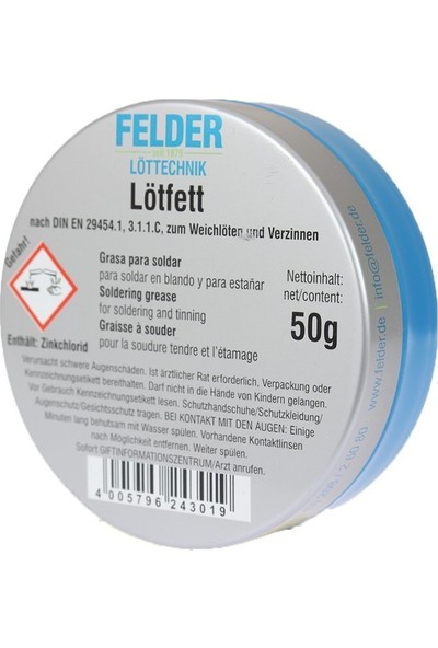 Felder Lötfett Lehim Pastası 50 Gram