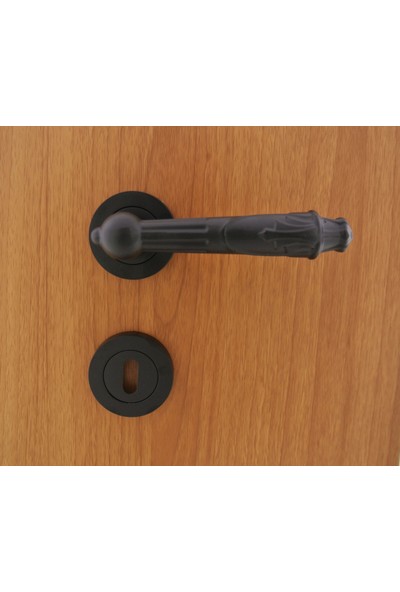 Nobel Pars Mat Siyah Rozetli Kapı Kolu Oda