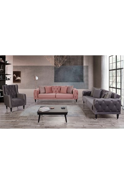 Cadde Yıldız Çınar Pembe Salon Takımı